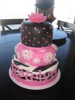 Megan's Creations: pink and black funky cake